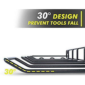 Amoowis Power Tool Organizer, Max 100lb load & Assembly-free, 8 Slots 2 Layer Heavy Duty Metal, Drill Holder Wall Mounted Tool Storage Rack in Garage/Workshop/Pegboard Suitable for giving for men