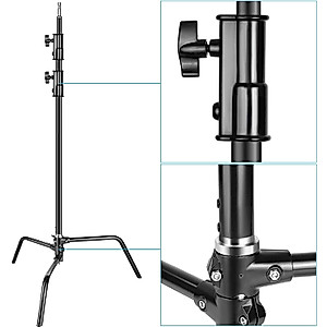 Neewer Photo Studio Heavy Duty 10 feet/3 meters Adjustable C-Stand, 3.5 feet/1 meter Holding Arm, 2 Pieces Grip Head for Video Reflector, Monolight and Other Photographic Equipment (Black)