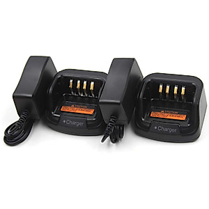 (2-Pack) CH10A07 Battery Charger Compatible for Hytera PD782 PD502 PD505 PD562 PD565 PD580 PD602 PD605 PD662 PD665 PD685 PD702 PD705 PD785 PD755 PT580H BL2503 BL2502 BL2006 BL2008 Two Way Radio