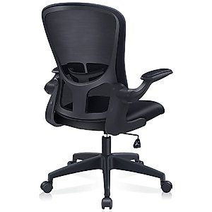 FelixKing Office Chair, Ergonomic Desk Chair with Adjustable Height, Swivel Computer Mesh Chair with Lumbar Support and Flip-up Arms, Backrest with Breathable Mesh (Black)