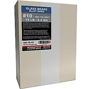 #10 Glass Beads - 19 lb or 8.6 kg - Blasting Abrasive Media (Extra Fine) 100-170 Mesh or Grit - Spec No 10 for Blast Cabinets Or Sand Blasting Guns - Small Beads for Cleaning and Finishing