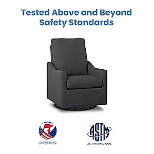 Delta Children Kenwood Glider Swivel Rocker Chair, Dark Grey