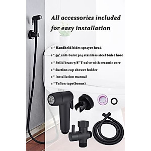 Handheld Bidet Sprayer for Toilet Kit (Black) - 4-Mode Shattaf Bidet Sprayer with Bidet Hose, Adjustable Water Pressure Cloth Diaper Sprayer,Toilet Bidet Attachment Sprayer for Personal Hygiene