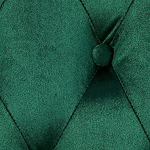 Christopher Knight Home Leora Modern Glam Tufted Velvet Wingback Loveseat, Emerald / Dark Brown