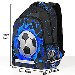 OMFUNS Sport Football Ball School Backpack for Girl Boy Teen Soccer Sport Student Bookbag for Elementary Primary Junior School Bags College Travel Daypack Laptop Backpack for Men Women