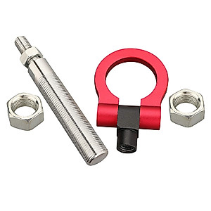 RED Front & Rear Bumper Screw on Tow Hook Kit Heavy Duty for Toyota RAV4 Yaris Camry (RED1)