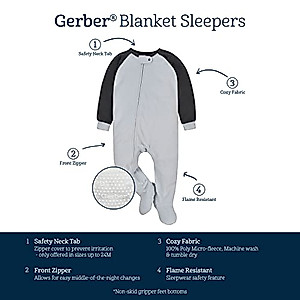 Gerber Baby Girls' Toddler Loose Fit Flame Resistant Fleece Footed Pajamas 4-Pack, Pink Leaves & Flower Toss