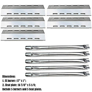 Direct Store Parts Kit DG257 Replacement for Ducane 5 Burner 30500701/30500097 Gas Grill Repair Kit Stainless Steel Burners & Heat Plates