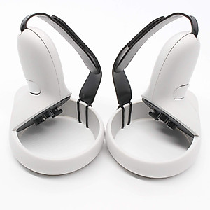 SINYUDUN Knuckle Strap for Oculus Quest 2, Comfortable Touch Controller Grip Accessories, Adjustable PU Leather Wrist Strap (1 Pair)