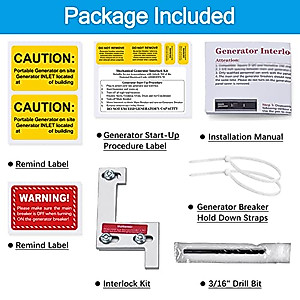ACANORA Generator Interlock Kit for ITE, Murray, Siemens, Gould 150 and 200 Amp Panels, 1 1/4 Inches Spacing, Silver