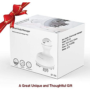 LATME Scalp Massager with 4 Replacement Massage Heads Portable Head Scratcher with Tissue Kneading Nodes Gifts Idea Stress Release Massager for Muscles Shoulder Calf