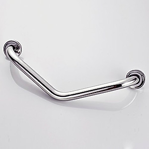 ROVATE Shower Angled Grab Bar, Bathroom Safety 17-Inch Stainless Steel Bathtub Grip, Chrome