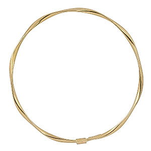 10k Yellow Gold 2.5 mm Polish Twist Bangle Bracelet
