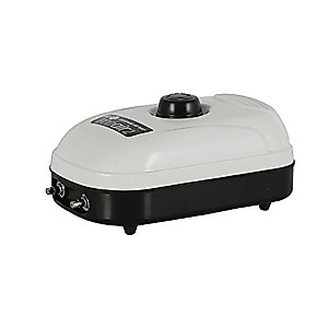 EcoPlus ECOair2 Adjustable Air Pump 126 GPH - 3 Watt with Two Outlets, Grey/Black