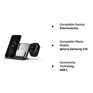 Tech Starving's 3 in 1 Wireless Charger with Clock/Alarm—Fast Charging—For iPhone 14/13/12/11/XS/X/8—Apple Watch Series—AirPods & Samsung Phone Series
