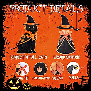 Cat Costume Pet Wizard Clothes Witch Cosplay Cloak for Cats and Puppy