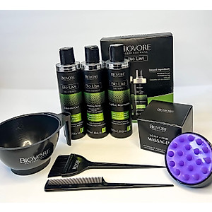 Biovore Professional Bio Liss Keratin Hair Treatment kit 10.6 oz - 300 ml | Smoothing brazilian keratin treatment for sloons| Silky Smooth Hair Rejuvenation with Natural Ingredients