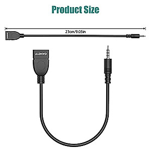 Eanetf USB to Aux Audio Adapter, 3.5mm Male to USB Female Adapter for Playing Music with U-Disk in Your Car,orked only When Your CAR 3.5mm AUX Port Must has Audio decoding Function - 2 Pack