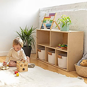 ECR4Kids Streamline 5-Compartment Storage Cabinet, 24in, Classroom Furniture, Natural