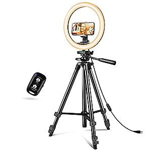 Sensyne 12'' Ring Light with Tripod Stand, LED Selfie Ring Light with Stand and Phone Holder for Photography/Recording/YouTube/TikTok, Compatible with All Cell Phones/Cameras