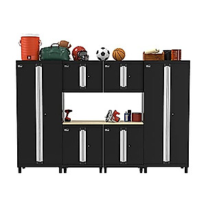 ClosetMaid ProGarage Wall Cabinet with Two Doors Lock and Shelf, for Garage Storage, Heavy Duty Steel, Black