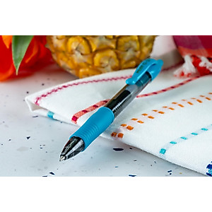 PILOT G2 Premium Refillable and Retractable Rolling Ball Gel Pens, Fine Point, Purple/Pink/Turquoise/Orange/Lime Inks, 5-Pack (31266)