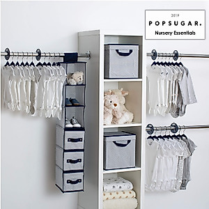Delta Children Nursery Storage 48 Piece Set - Easy Storage/Organization Solution - Keeps Bedroom, Nursery & Closet Clean, Navy