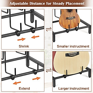 Bikoney Guitar Stand 4-Tier for Acoustic, Electric Guitar, Bass, Guitar Rack Holder Floor Adjustable for Multiple Guitars, Guitar Amp Accessories, Guitar Holder Display for Room Home Studio (Patent)