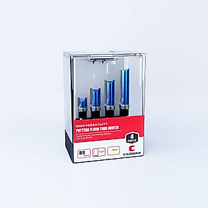 2022 UPGRAD Router Bits Pattern Flush Trim 4pcs,1/4 Inch Shank,Adopt C2 Carbide.Use for trim shelf edging,handmaking a drawer,particle board,plywood compact panel and etc by CSOOM(Pattern Flush Trim)