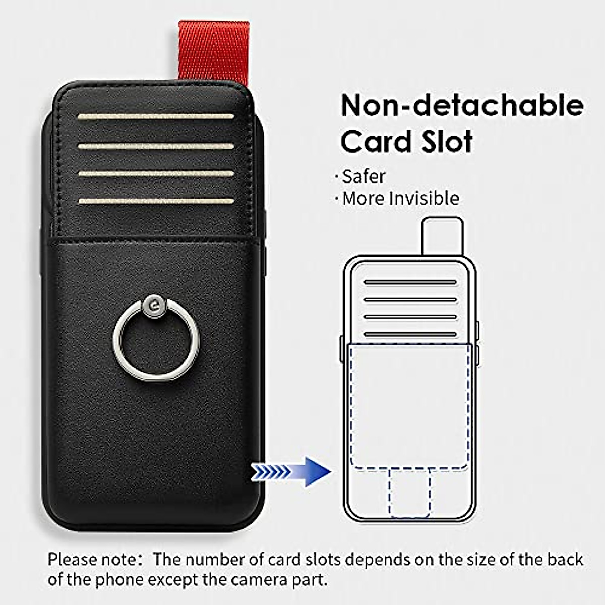 LAMEEKU Compatible with iPhone 13 Pro Max Wallet Case with Card Holder, 360° Rotation Ring Holder Stand, PU Leather Kickstand Card Slots Case, Protective Cover for Apple iPhone 13 Pro Max 6.7'' Black