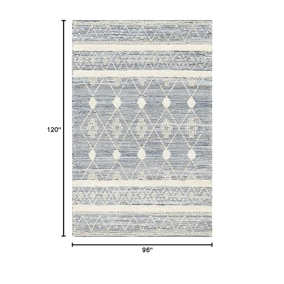 Mark&Day Area Rugs, 8x10 Rolla Global Slate Blue/Cream Area Rug, Grey Blue Beige Carpet for Living Room, Bedroom or Kitchen (8' x 10')