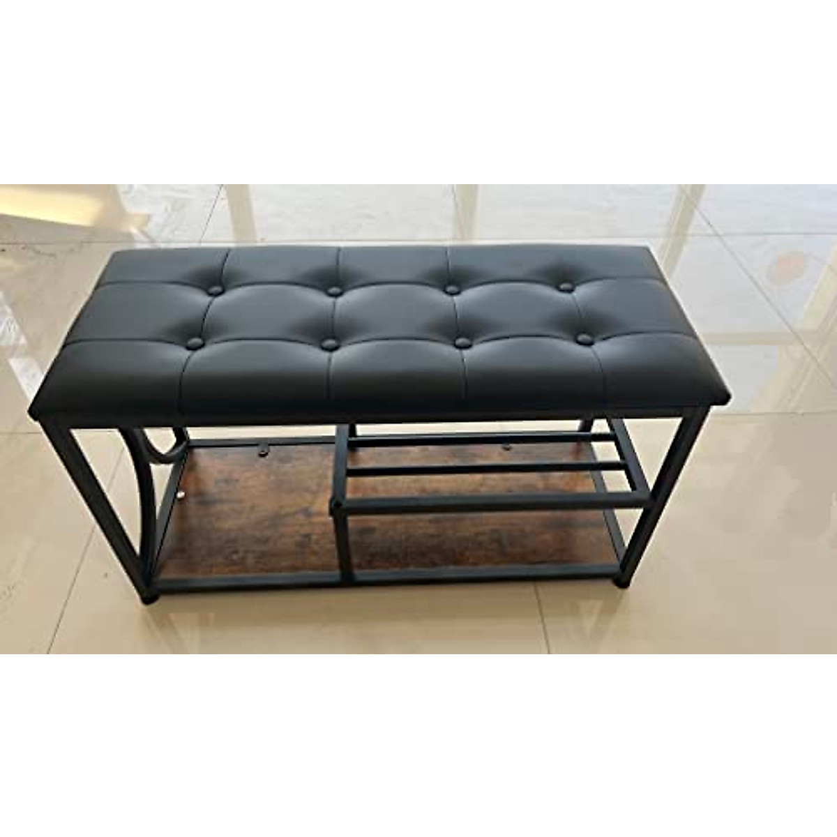 YQ JENMW Shoe Rack Bench for Entryway with Boot Organizer Industrial Entry Bench Shoe Rack Bench for Entryway, Shoe Rack Organizer for Bedroom, Hallway, Bathroom