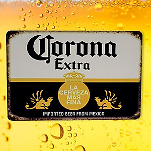 Corona Beer Man Cave Decor Metal Bar Sign | La Cerveza Alcohol Cervezas Extra | Party Home Bar Decor | Retro Vintage Bar Signs Size: 8x12 Inches