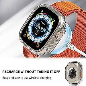 [2 Pack] Penom Compatible for Apple Watch Ultra Case 49mm Bumper Cover, Soft TPU Shockproof Protective Scratch-Resistant Frame for iWatch Series 8 Ultra 49 MM [No Screen Protector]- Clear