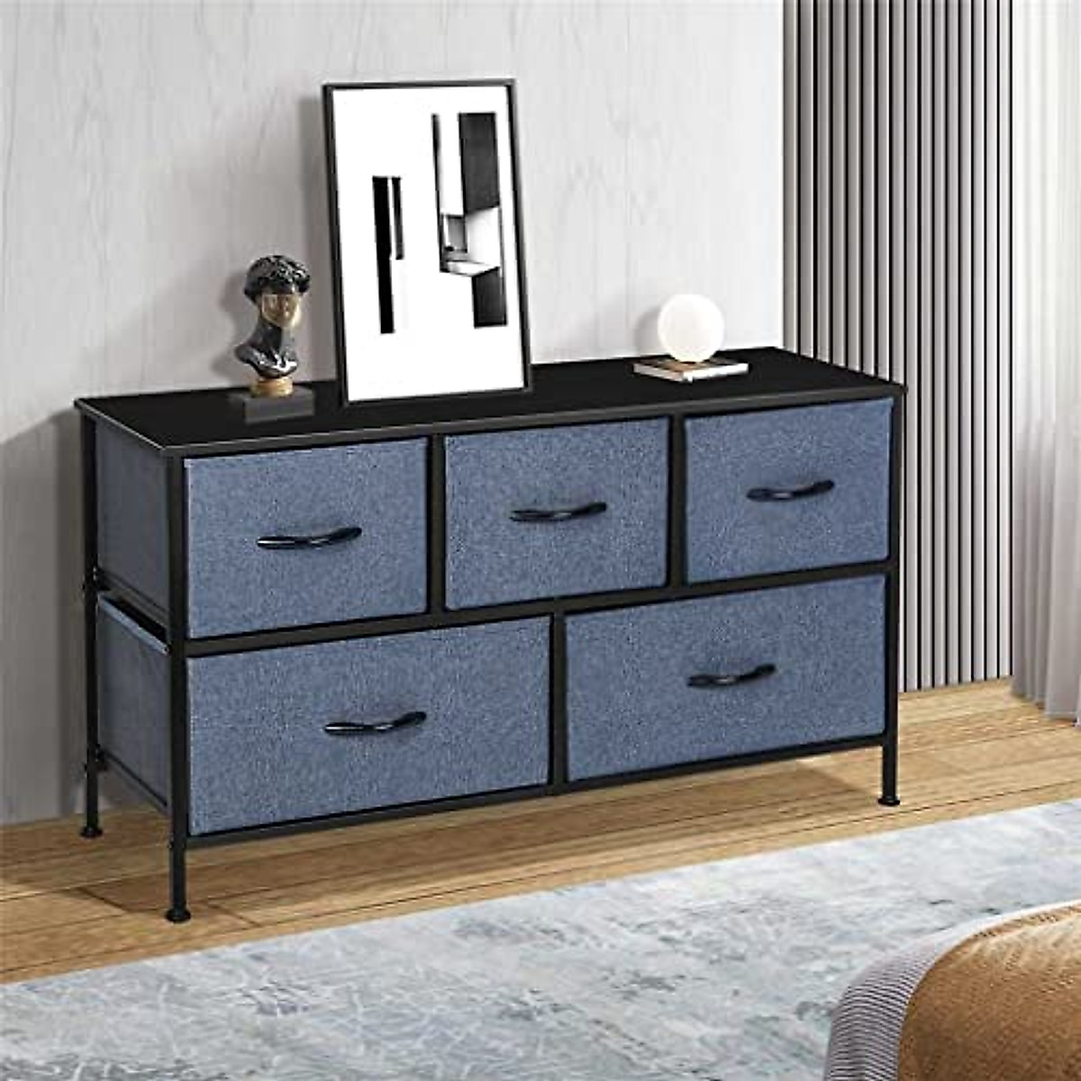 LHLLHL 5 Tiers Storage Drawers Living Room Furniture 5 Bin Bedroom Organizer Nightstand Closet Home Storage Drawers Clothes Storage