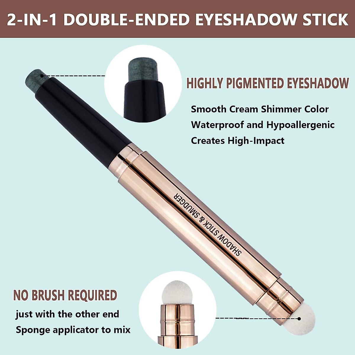 TWLBXMG Green Eyeshadow Stick Eye Makeup Cream Smooth Shimmer Eyeshadow Pencil Primer Glitter Dark Light Matte Single base Crayon Primer Palette Eyeliner Hypoallergenic Waterproof Long Lasting