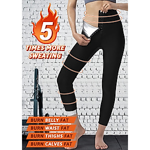 QZSH Sauna Pants Women Sweat Capris Slimming Leggings,Mesh Crotch,High Waist Workout Body Shaper Suits(BH7003-07-XXXL)