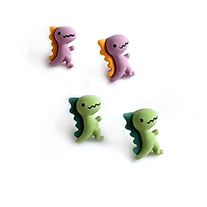Caiyao Cute Dinosaur Stud Earrings Resin Funny Animal Dangle Earrings Necklace Set for Women-Style 1