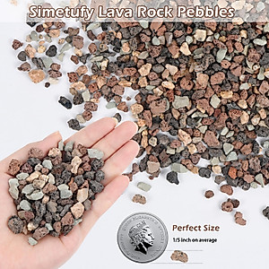 Simetufy 2.2lb Lava Rock Pebbles, 1/5 Inch Decorative Pea Gravel for Plants, Terrarium Rocks for Pots Indoor, Cactus, Top-Dressing Volcanic Rocks, Drainage Rocks for Potted Plants