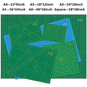 WORKLION 12" x 18" Art Self Healing PVC Cutting Mat, Double Sided, Gridded Rotary Cutting Board for Craft, Fabric, Quilting, Sewing, Scrapbooking Project……
