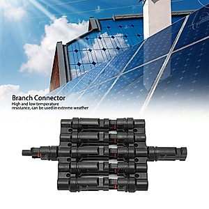 2PCS Branch Connector, Branch Connector to Strengthen The Stability, Waterproof and Dustproof 5 to 1 Solar Panel, PPO Insulation Material, for Solar Panel Cable
