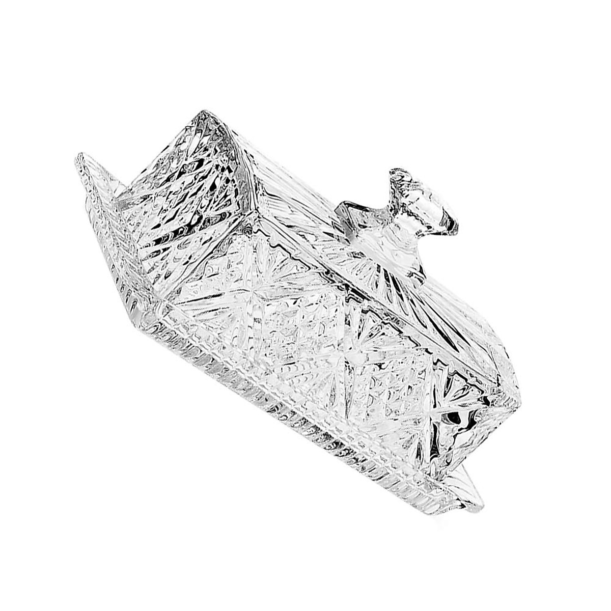 DOITOOL Farmhouse Butter Dish Glass Butter Dish with Lid Butter Keeper Cream Cheese Dish Crystal Butter Tray Serving Dessert Tray Bowl for Cream Cheese Cake Salad Candy Foods Butter Holder