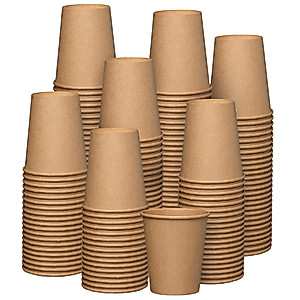 Comfy Package GUSTO [8 oz. - 300 Pack] Kraft Disposable Paper Cups, Hot Coffee Cups Brown Unbleached - Eco-Friendly Cups (Formerly