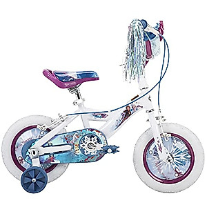 Huffy Frozen 2 Kid Bike, Training Wheels, Streamers & Basket Included, 12 inch