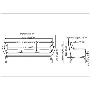 Lorell Quintessence Collection Upholstered Sofa, Black