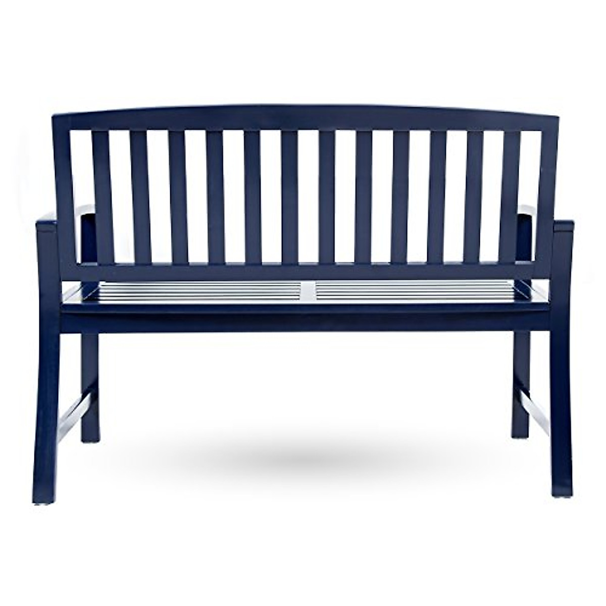 Christopher Knight Home Loja Outdoor Acacia Wood Bench, Pu Navy Blue