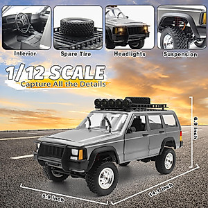 Leopmase RC Rock Crawler,1:12 Scale Remote Control Car, 4x4 Offroad Crawler Remote Control Truck for Adults, Waterproof Outdoor RC Hobby Grade Car, W/Light All Terrains Vehicle Kids Age 8-13 Gifts