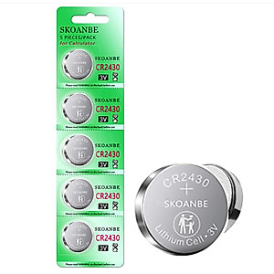 SKOANBE 5Pack CR2430 2430 ECR2430 3V Lithium Coin Battery