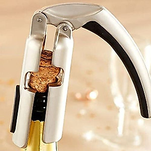 Champagne Bottle Opener Sparkling Wine Cork Puller, Bar Jar Cork Puller Champagne Corkscrew Kitchen Sparkling Wine Bottle Opener (Silver)