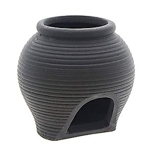 Saim Ceramic Jar Aquarium Decorations Fish Tank Cichlid Cave Breeding Cones Cave for Betta Fish Amano Shrimp Cichlid Bonsai to Play, Hide and Rest - Black